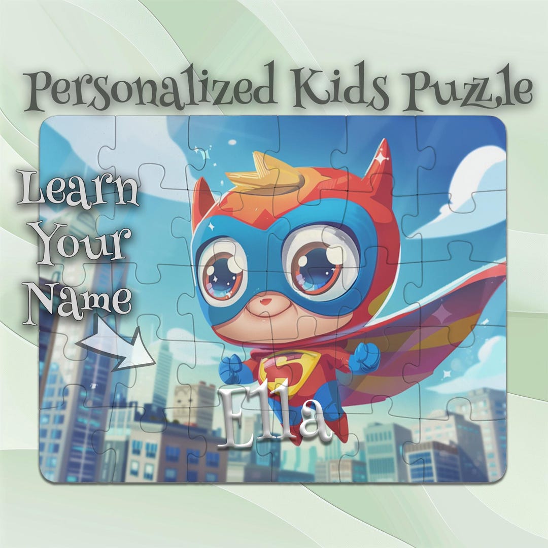 Personalized Superhero Puzzle for Kids – Educational Puzzle Toy ...
