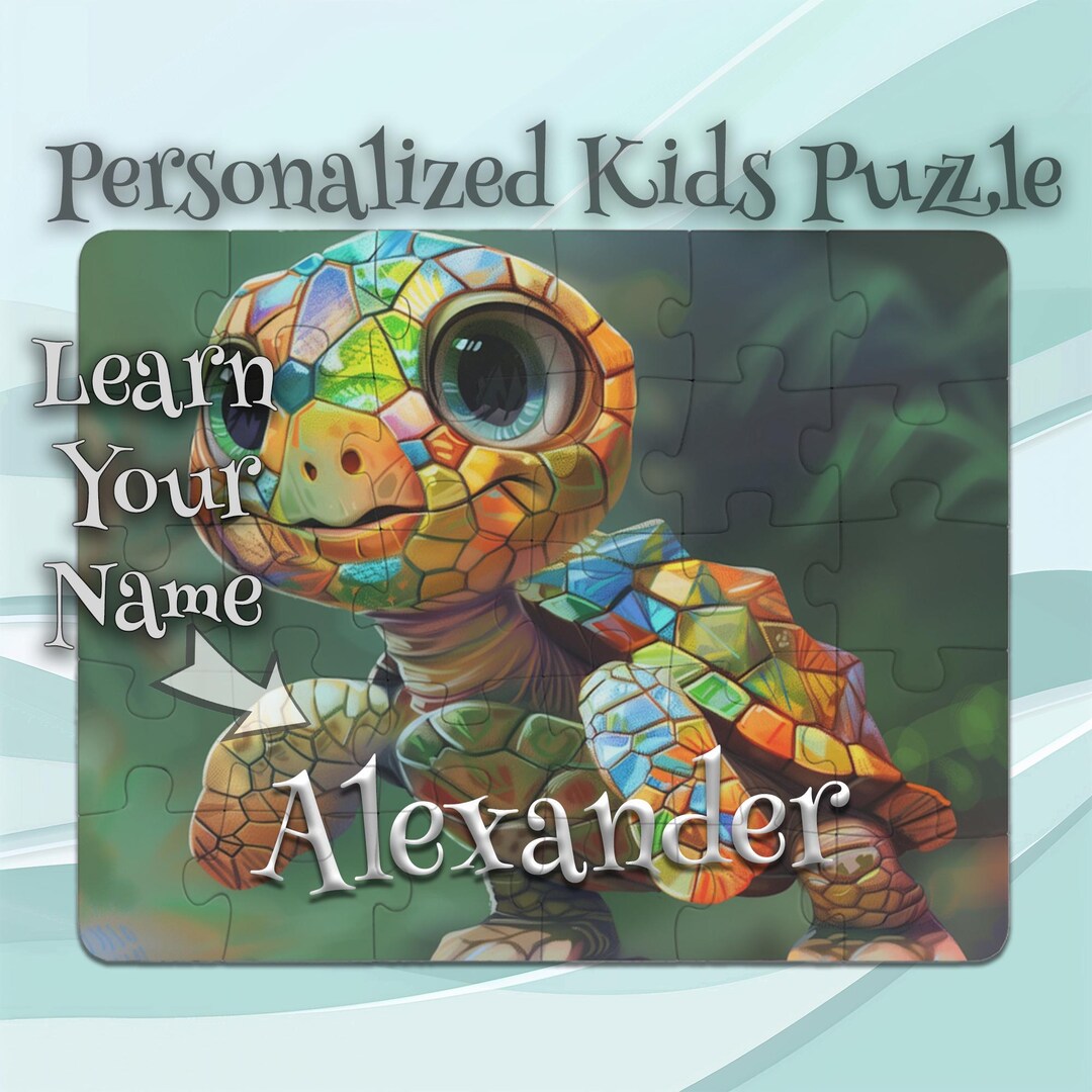Personalized Mosaic Turtle Puzzle for Kids – Cognitive Game – Perfect ...