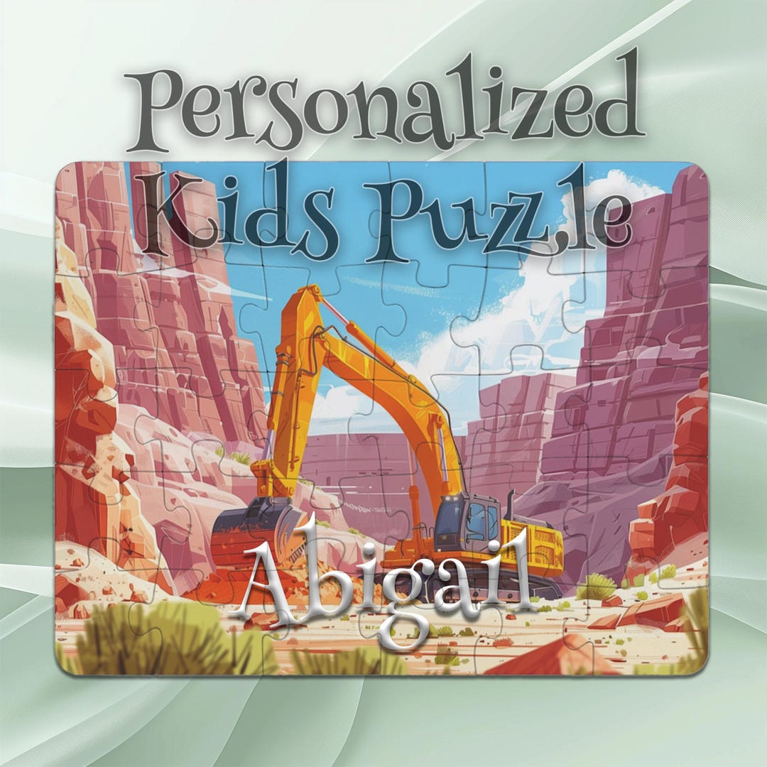 Personalized Excavator Puzzle for Kids – Preschool Learning ...