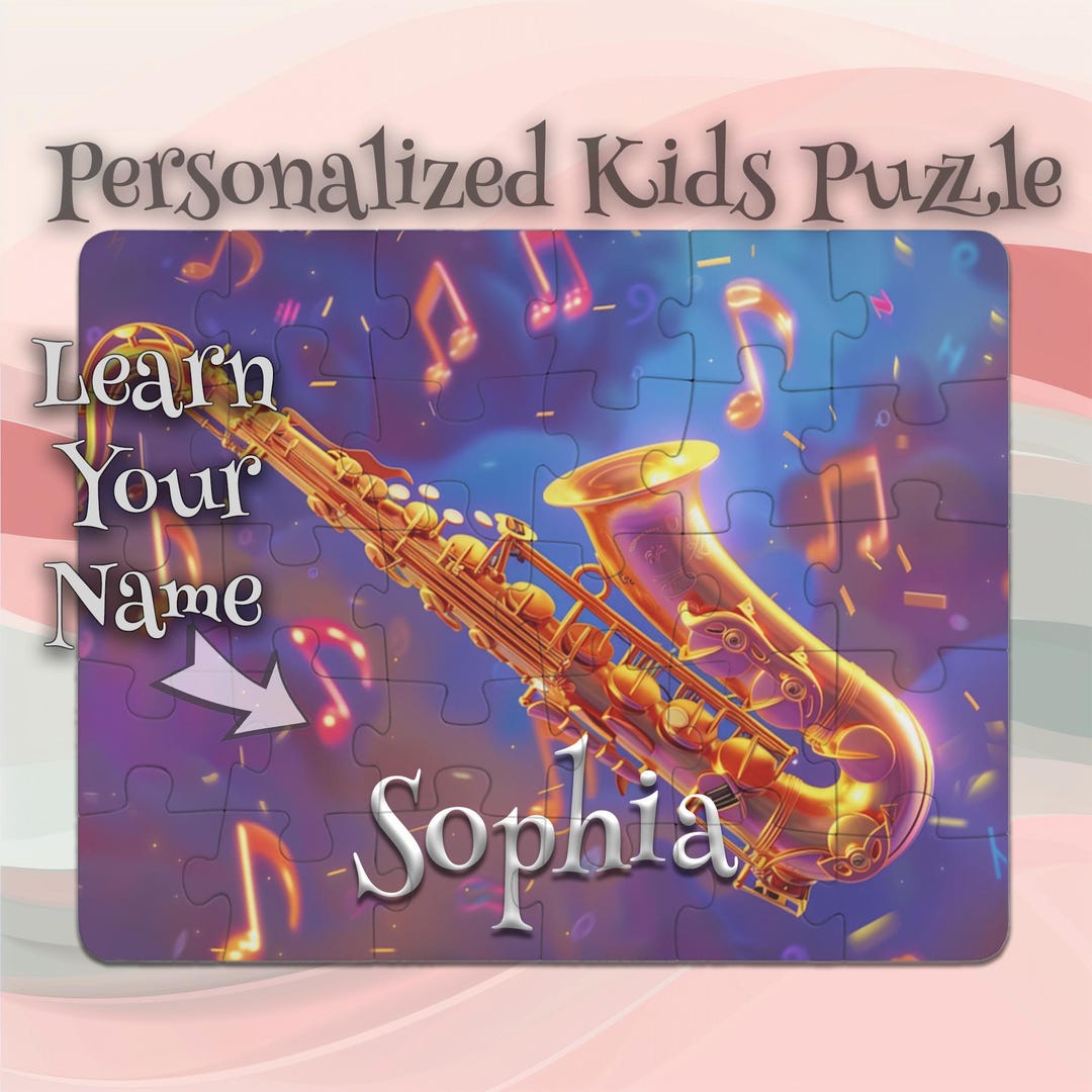 Personalized Saxophone Puzzle for Kids – Early Learning Activity ...