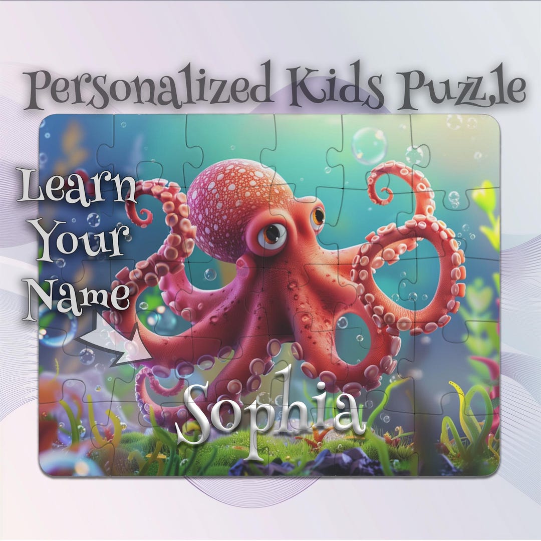 Personalized Octopus Puzzle for Kids – Early Learning Activity – Motor ...