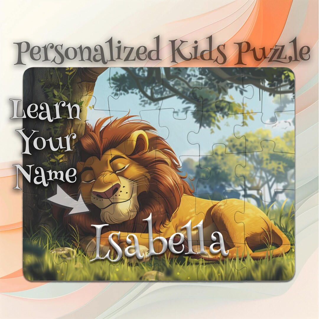 Personalized Lion Puzzle for Kids – Cognitive Game – Developmental Gift ...