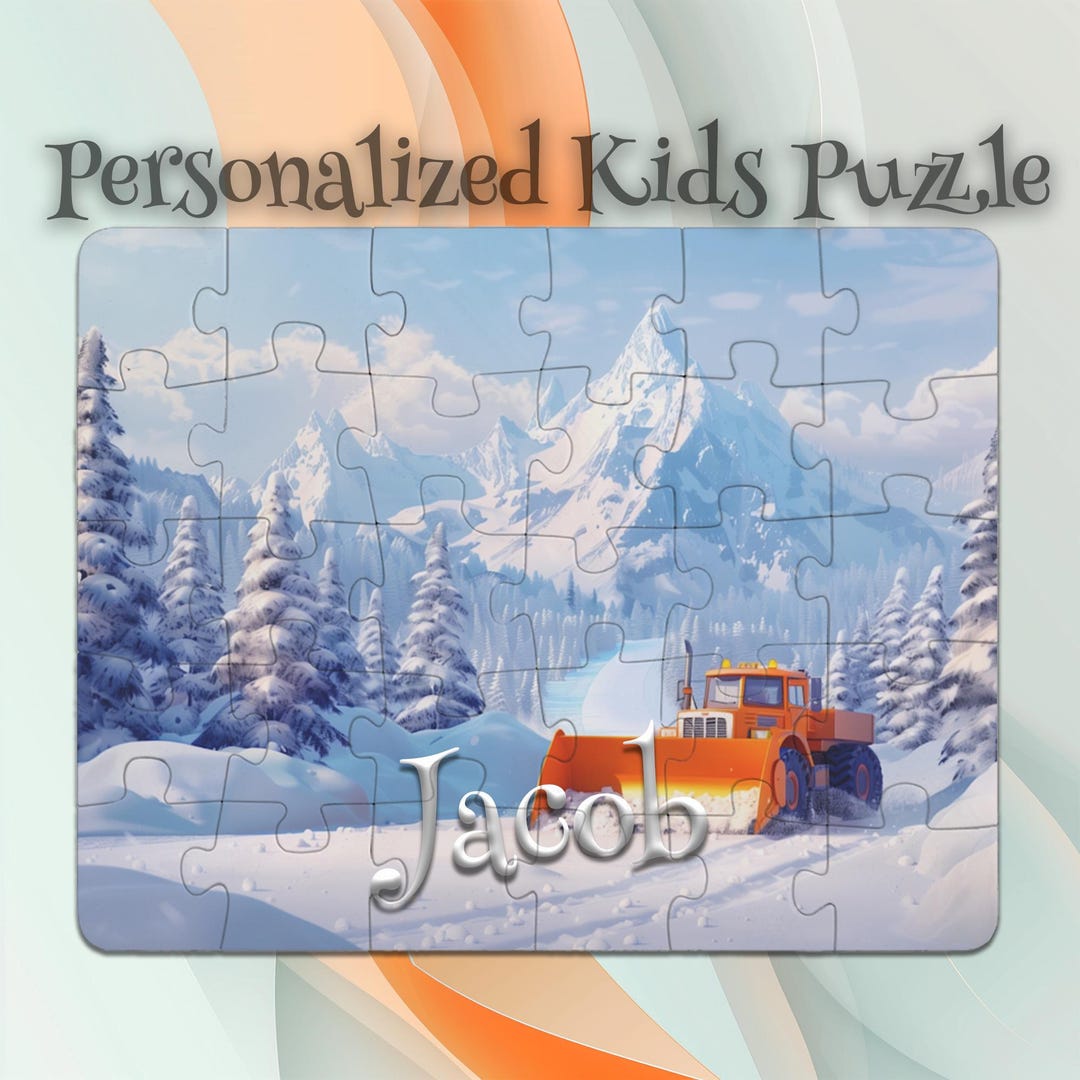 Personalized Snow Plow Puzzle for Kids – Early Learning Activity ...