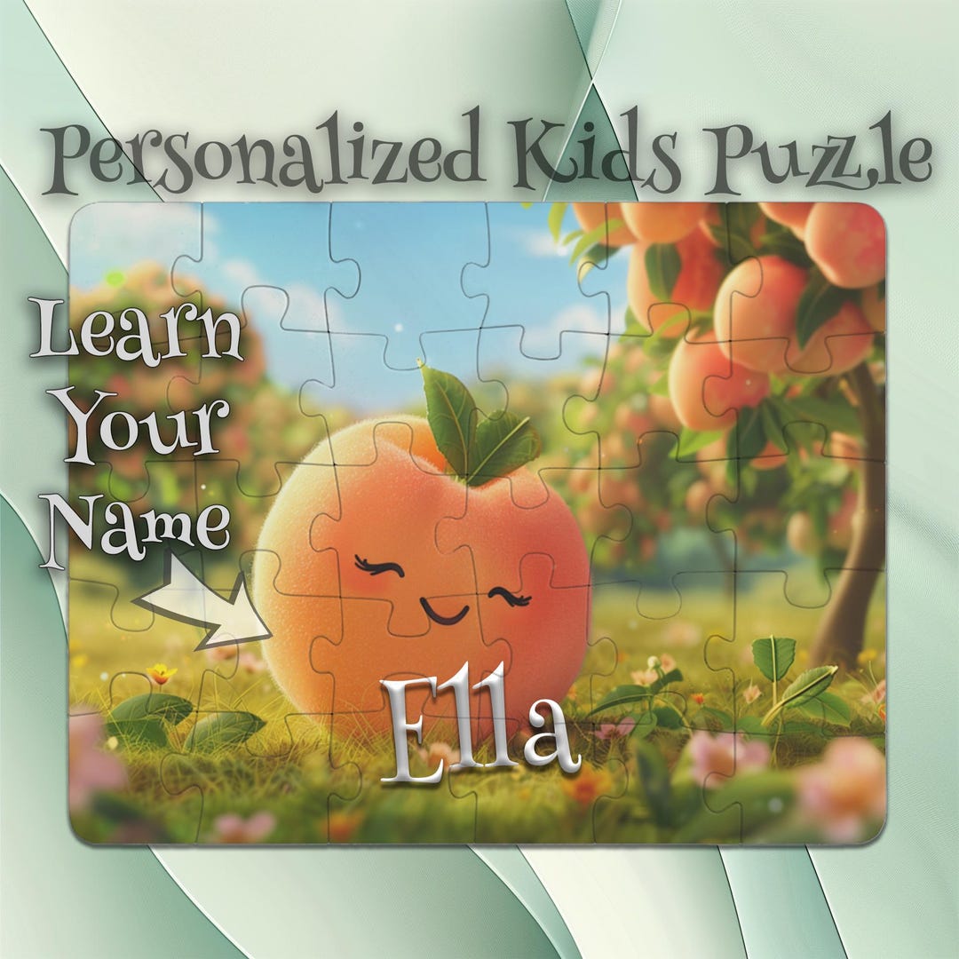 Personalized Peach Puzzle for Kids – Interactive Puzzle – Educational ...