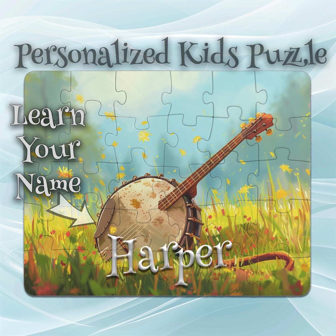 Personalized Banjo Puzzle for Kids – Preschool Learning – Ideal Gift ...