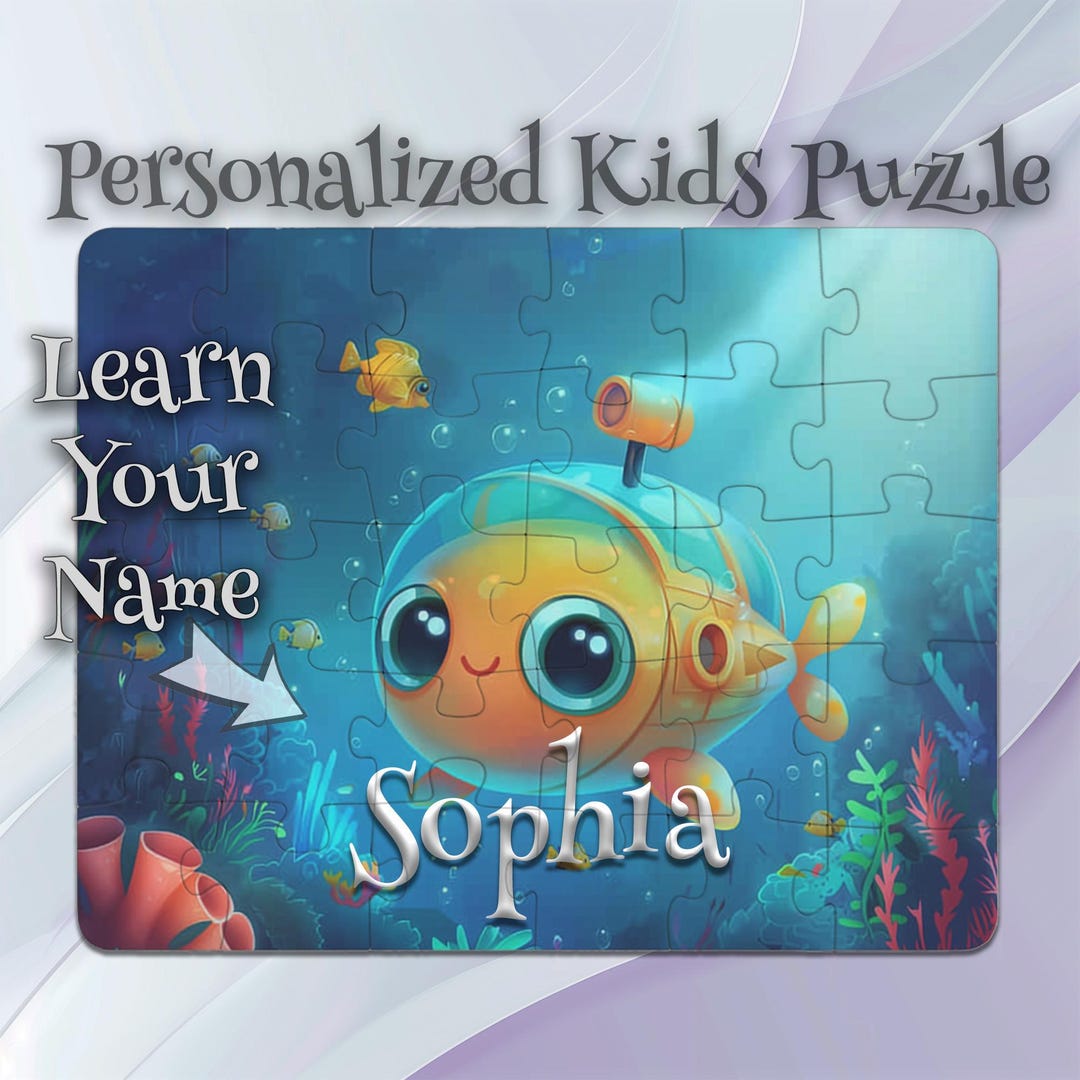 Personalized Submarine Puzzle for Kids – Problem-solving Puzzle – Early ...