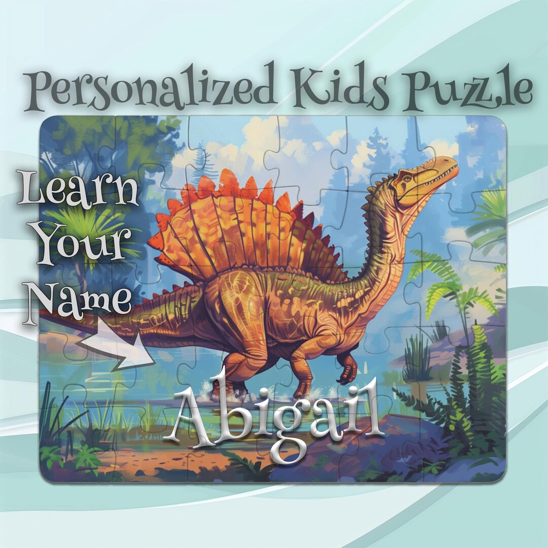 Personalized Spinosaurus Dinosaur Puzzle for Kids – Interactive Puzzle ...