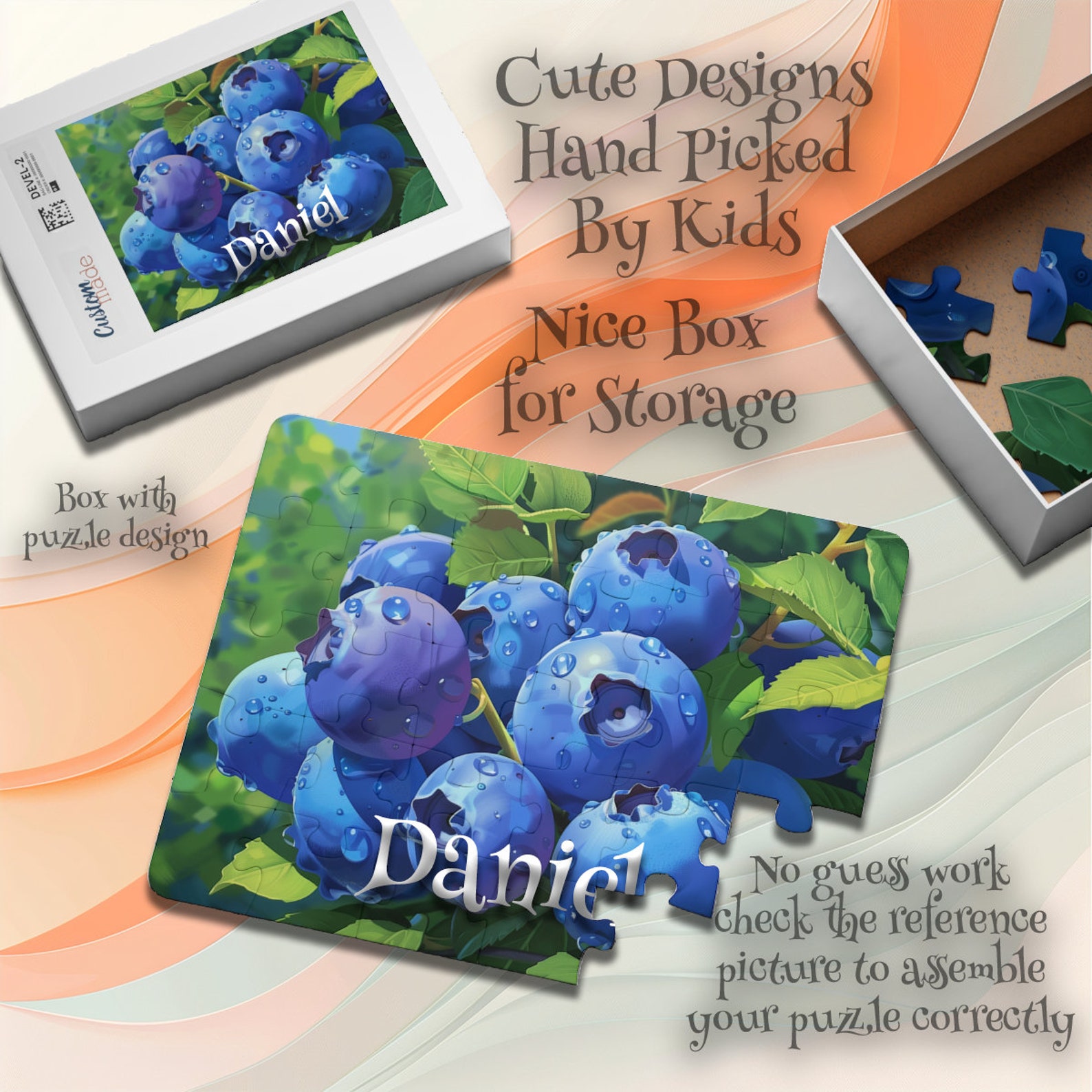 Personalized Blueberry Puzzle for Kids Large Pieces Educational Jigsaw ...