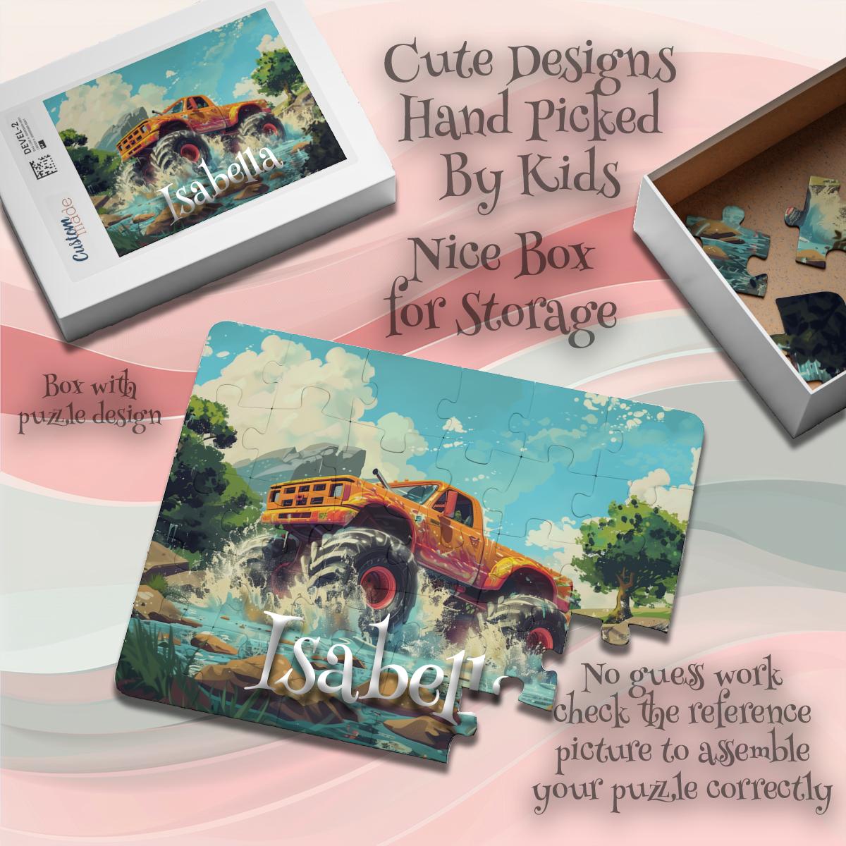 Personalized Monster Truck Puzzle for Kids – Problem-solving Puzzle ...