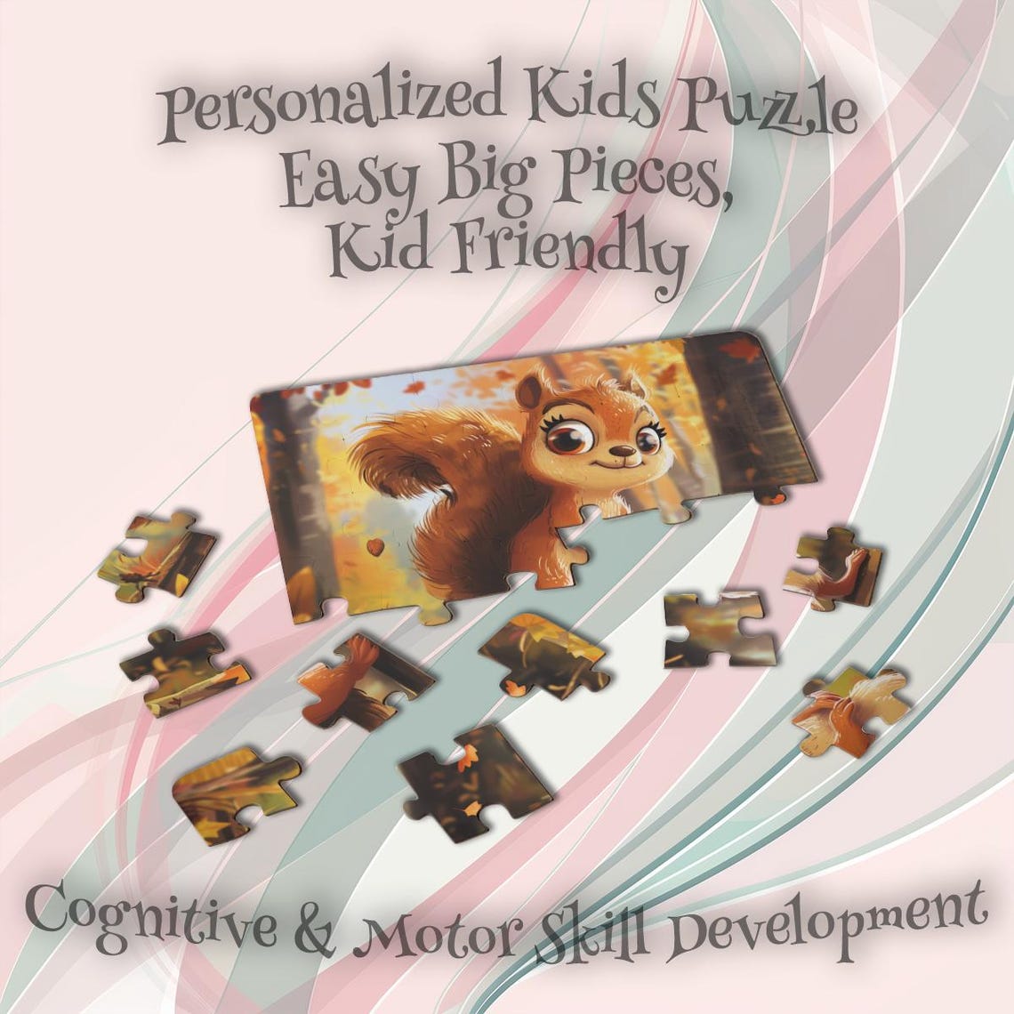 Personalized Squirrel Puzzle for Kids – Early Learning Activity ...