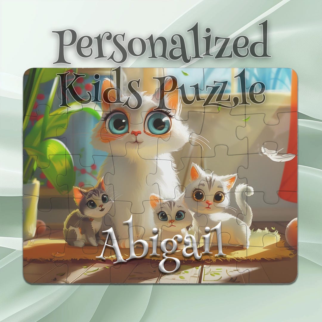 Personalized Cat Family Puzzle for Kids – Perfect Kids Gift – Problem ...