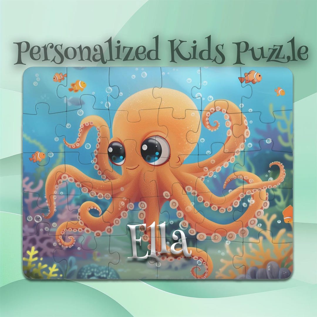 Personalized Octopus Kids Puzzle Fun Learning Toy Gift for Grandchild ...
