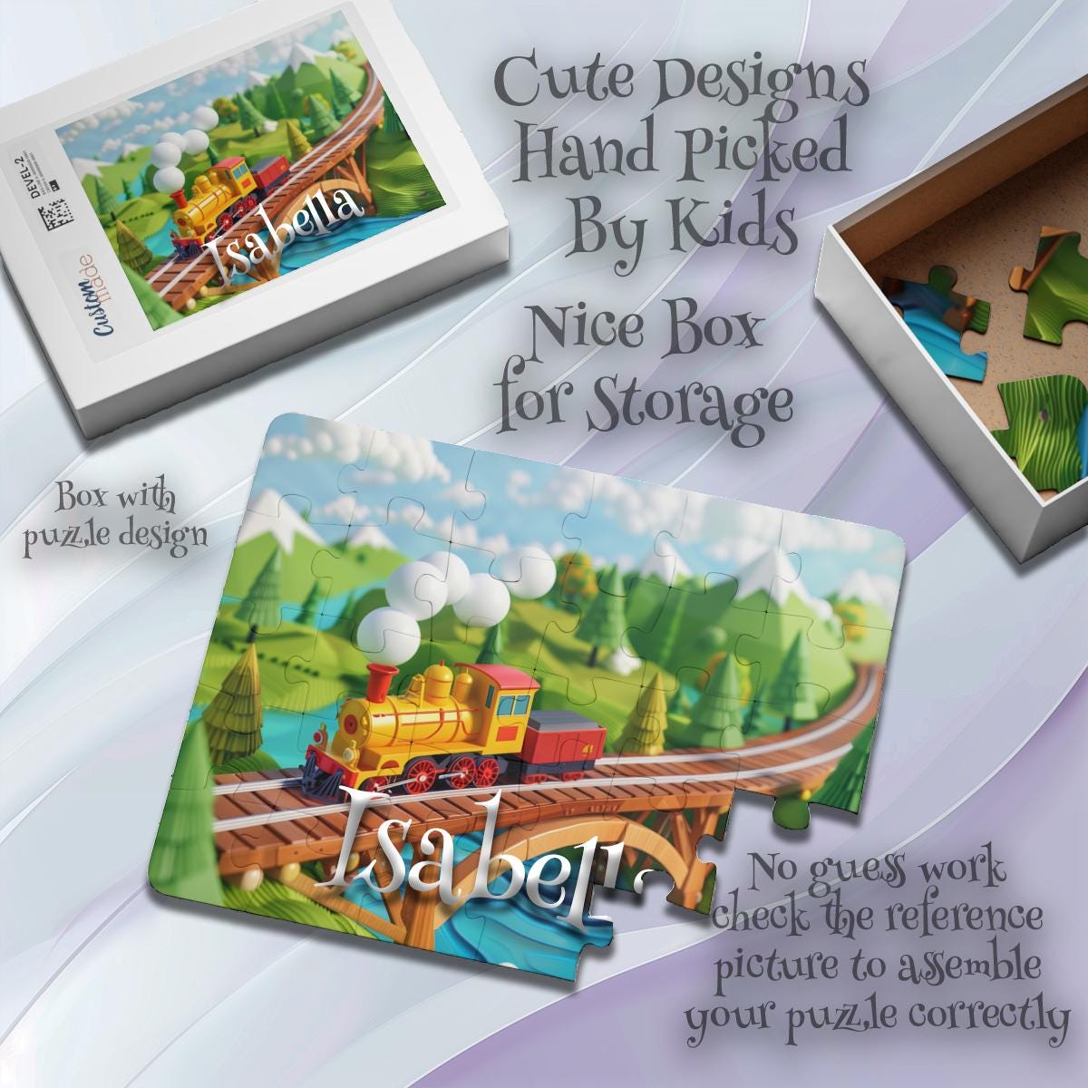 Personalized Train Puzzle for Kids – Problem-solving Puzzle ...