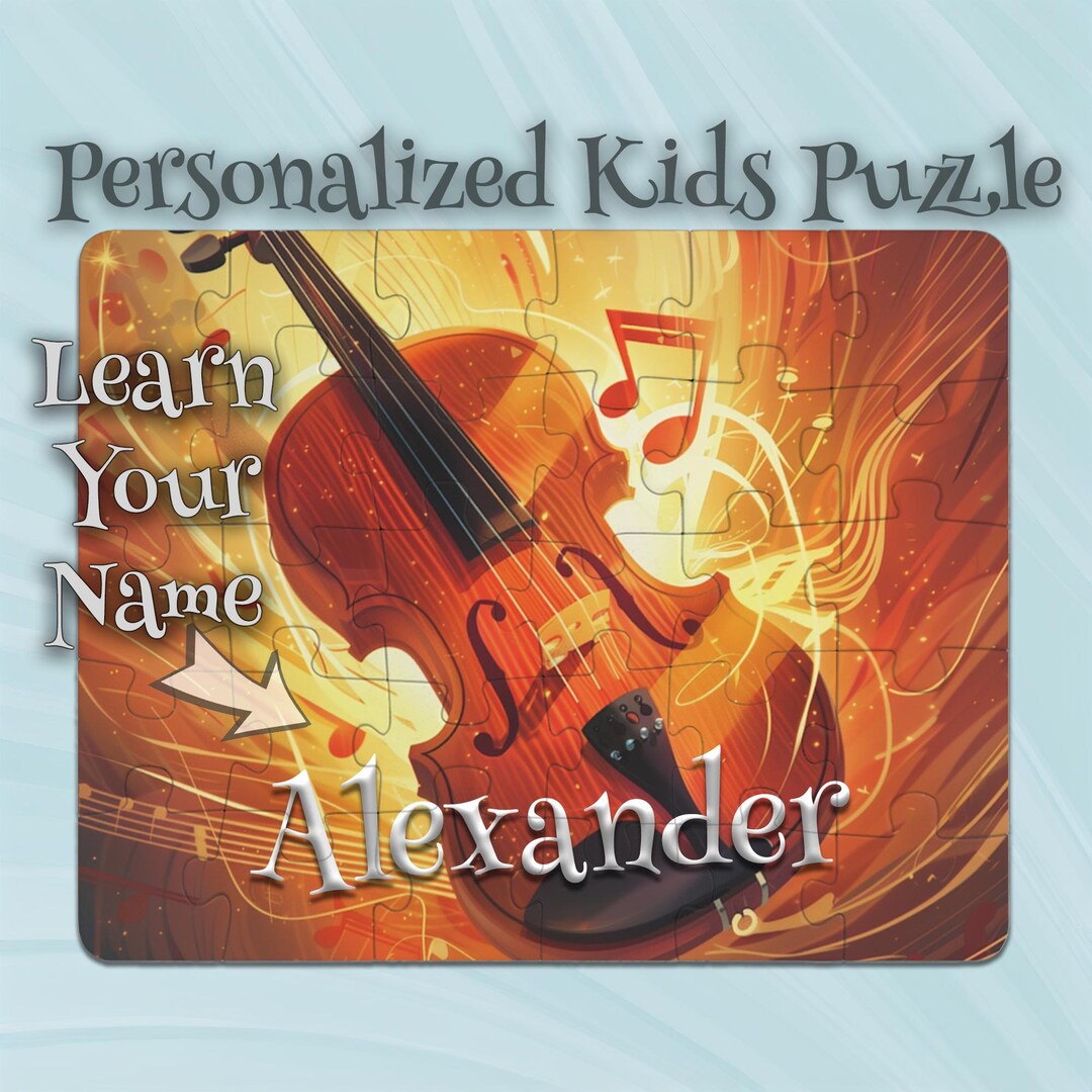 Personalized Violin Puzzle for Kids – Early Learning Activity – STEM ...