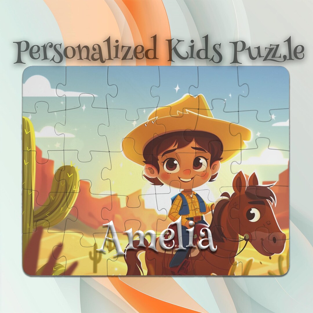 Personalized Cowboy Puzzle for Kids – Ideal Gift for Boys & Girls ...