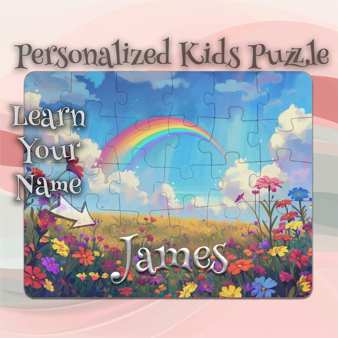 Personalized Rainbow Puzzle for Kids – Educational Puzzle Toy – STEM ...