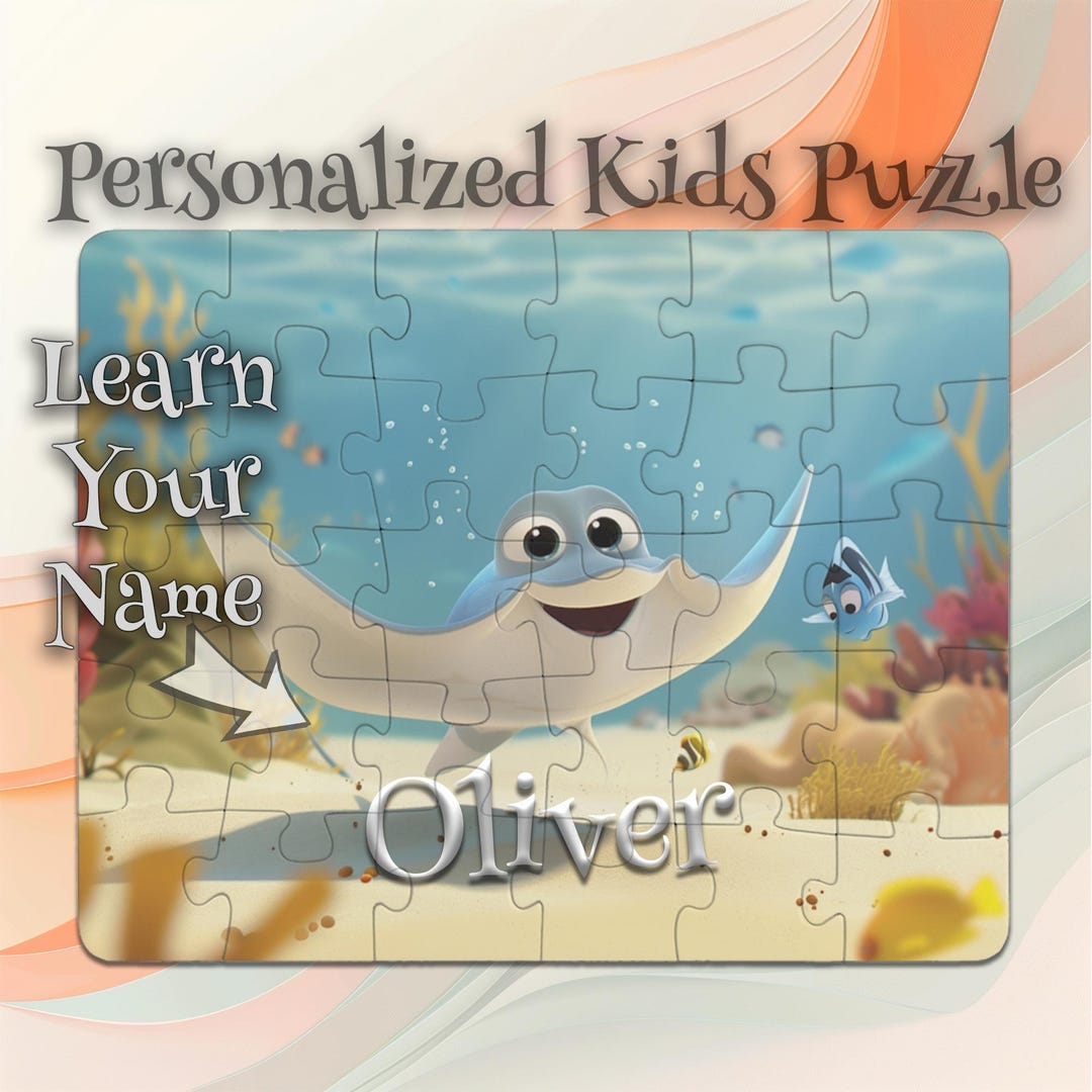 Personalized Stingray Puzzle for Kids – Grandchild Gift Idea ...