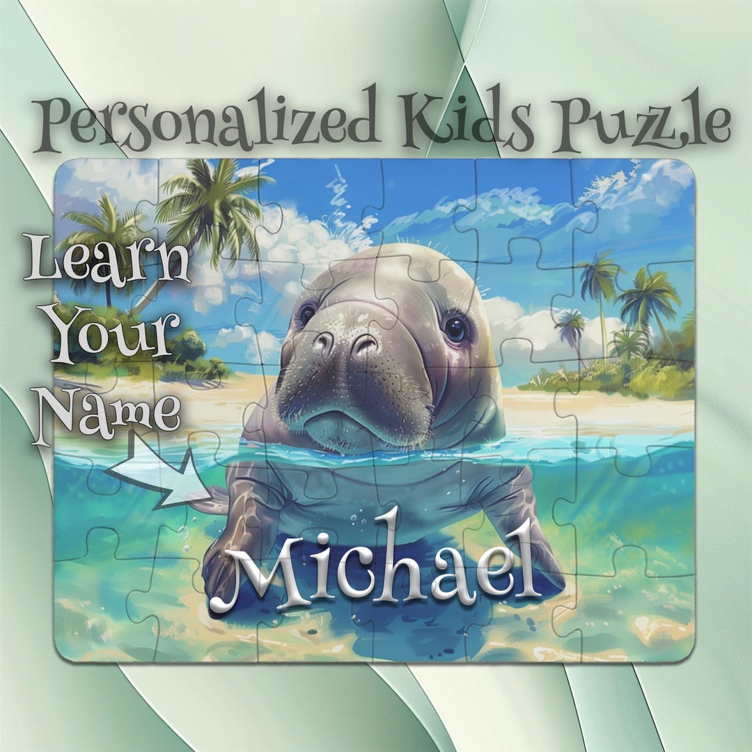 Personalized Manatee Puzzle for Kids – Ideal Gift for Boys & Girls ...
