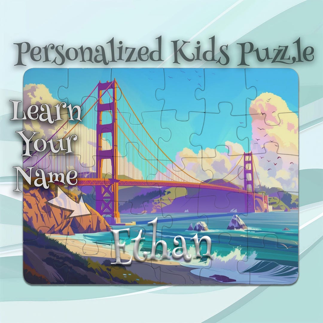 Personalized Golden Gate Bridge Puzzle for Kids – Motor Skills Booster ...