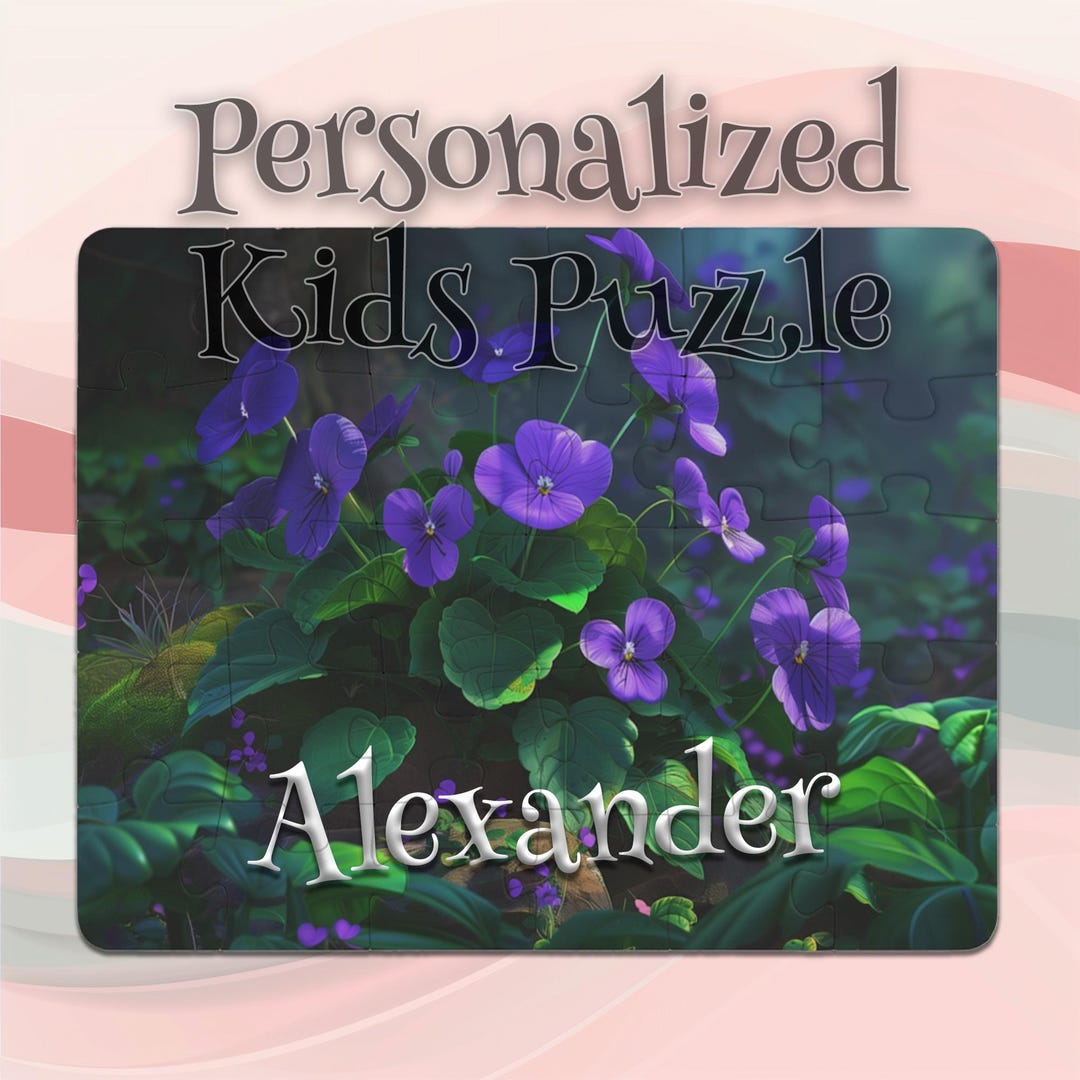 Personalized Purple Violet Puzzle for Kids – Educational Puzzle Toy ...
