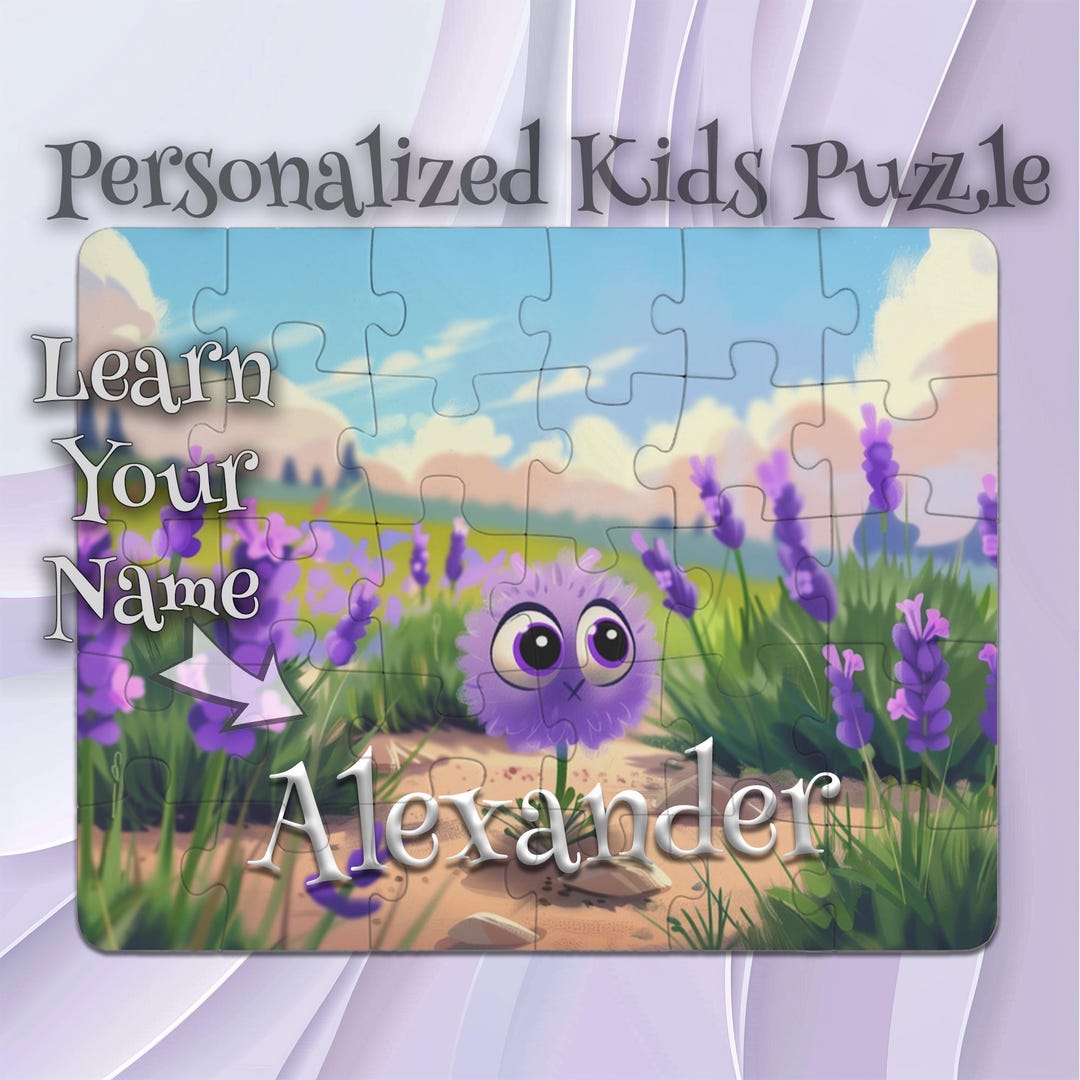 Personalized Lavender Puzzle for Kids – Developmental Gift – Motor ...