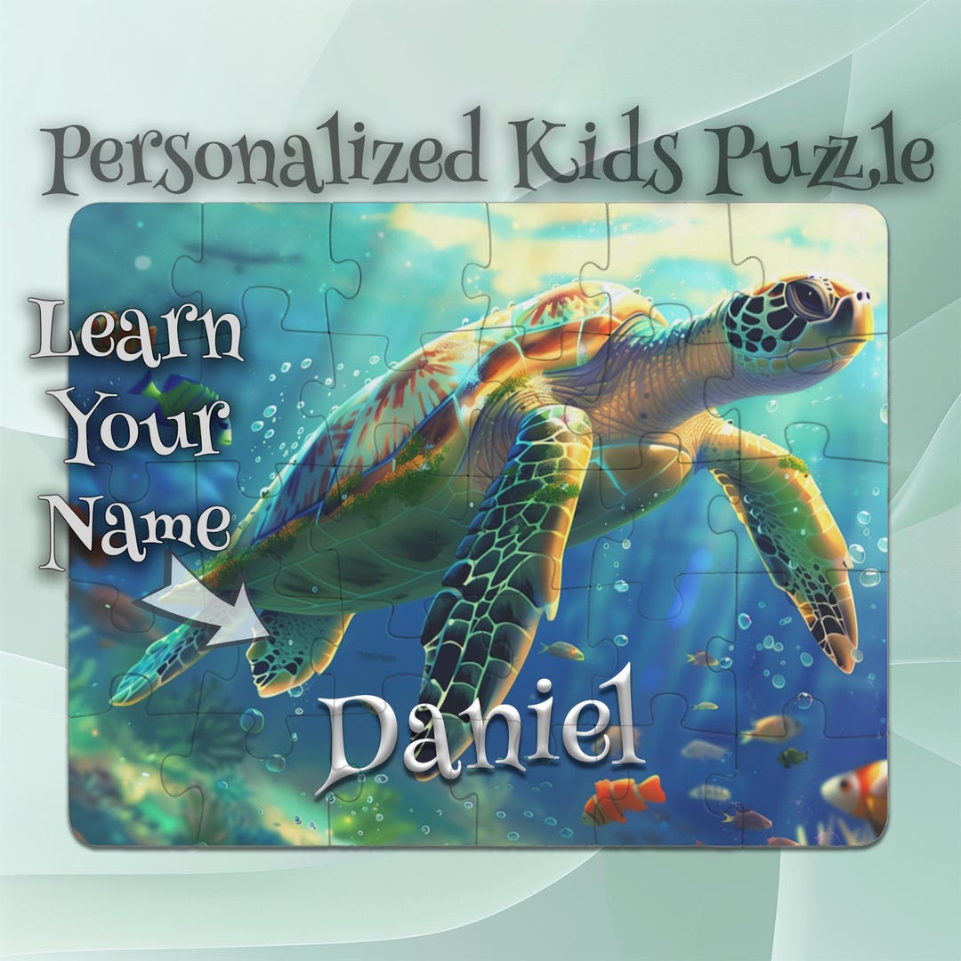 Personalized Sea Turtle Puzzle for Kids – Ideal Gift for Boys & Girls ...