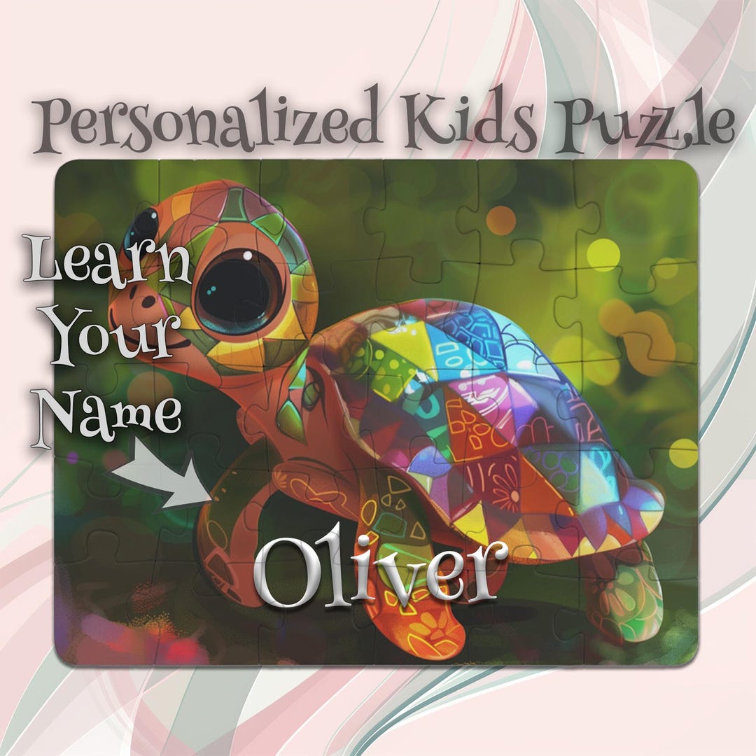 Personalized Mosaic Turtle Puzzle for Kids – Custom Puzzle Design ...