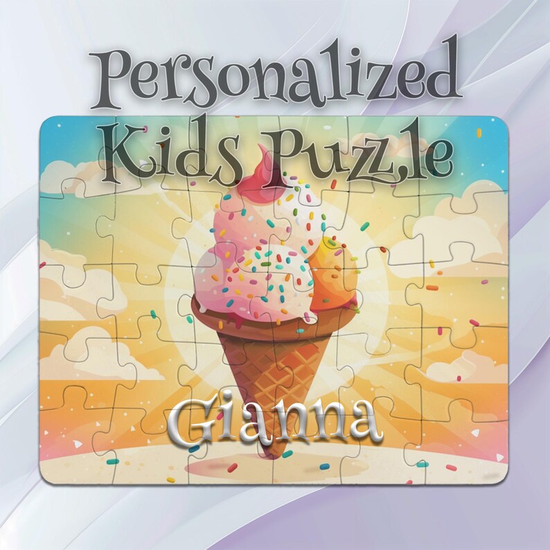 Personalized Ice Cream Cone Puzzle for Kids – Custom Puzzle Design ...