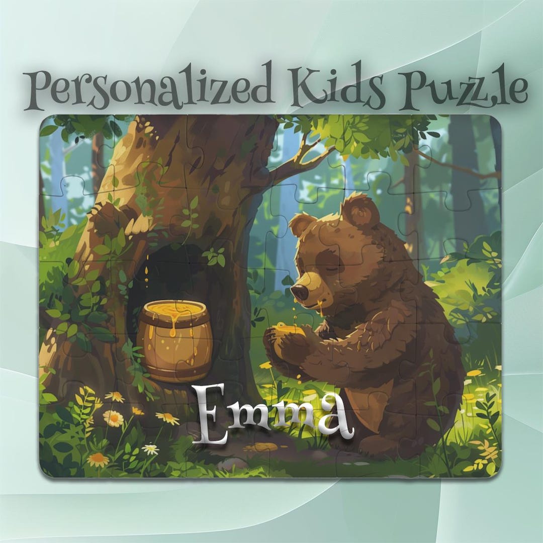 Personalized Bear Animal Kids Puzzle Early Learning Fun Imagination Toy ...