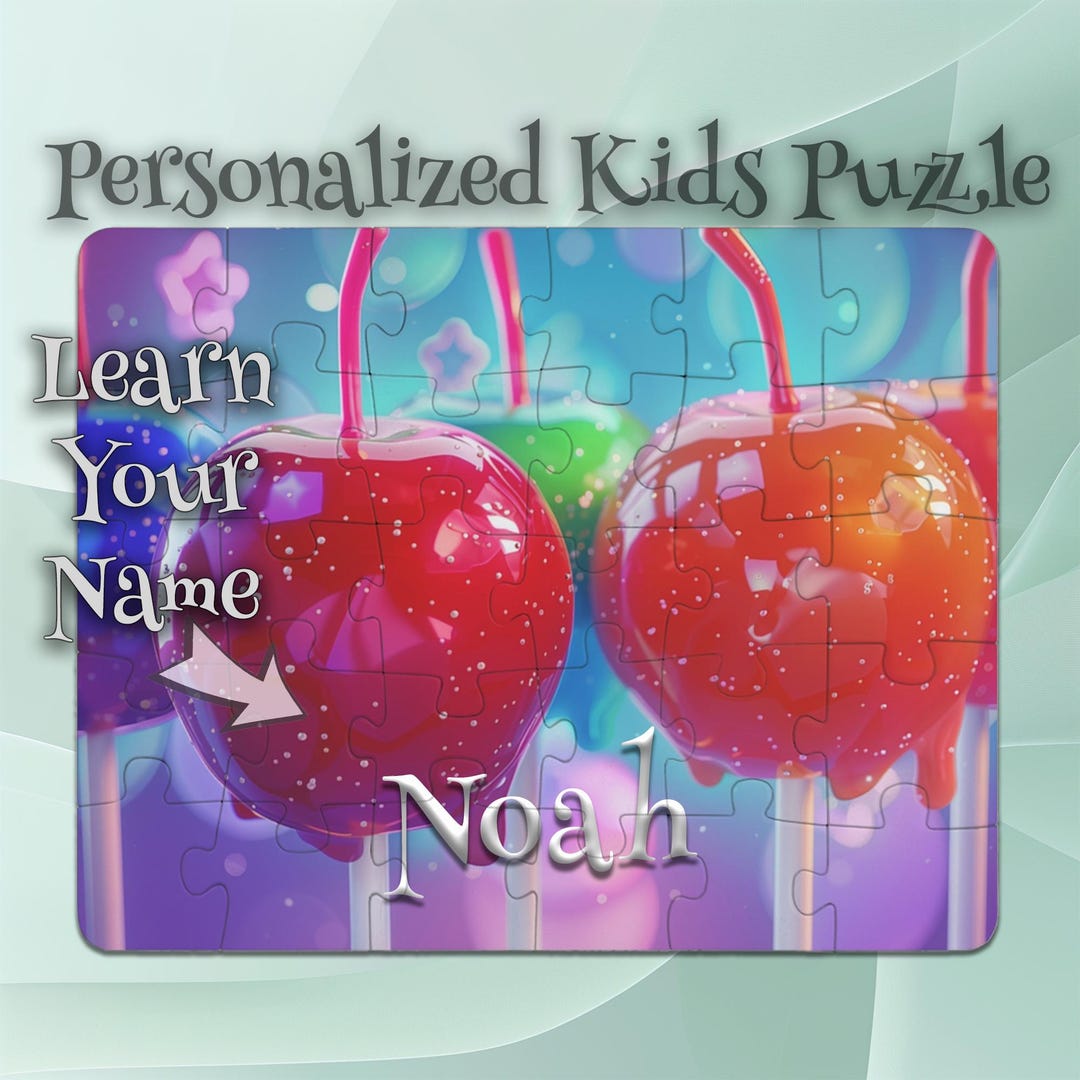 Personalized Candy Apples Puzzle for Kids – Preschool Learning – STEM ...