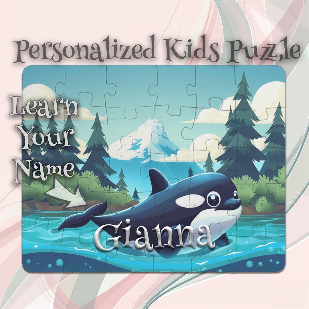 Personalized Orca Puzzle for Kids – Toddler-friendly Toy – Grandchild ...