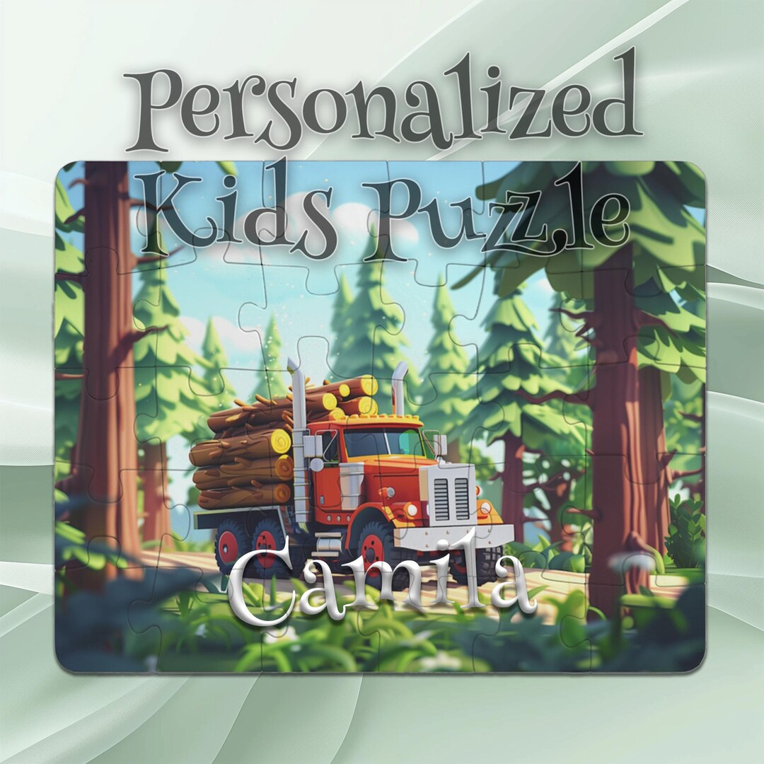 Personalized Logging Truck Puzzle for Kids – Problem-solving Puzzle ...