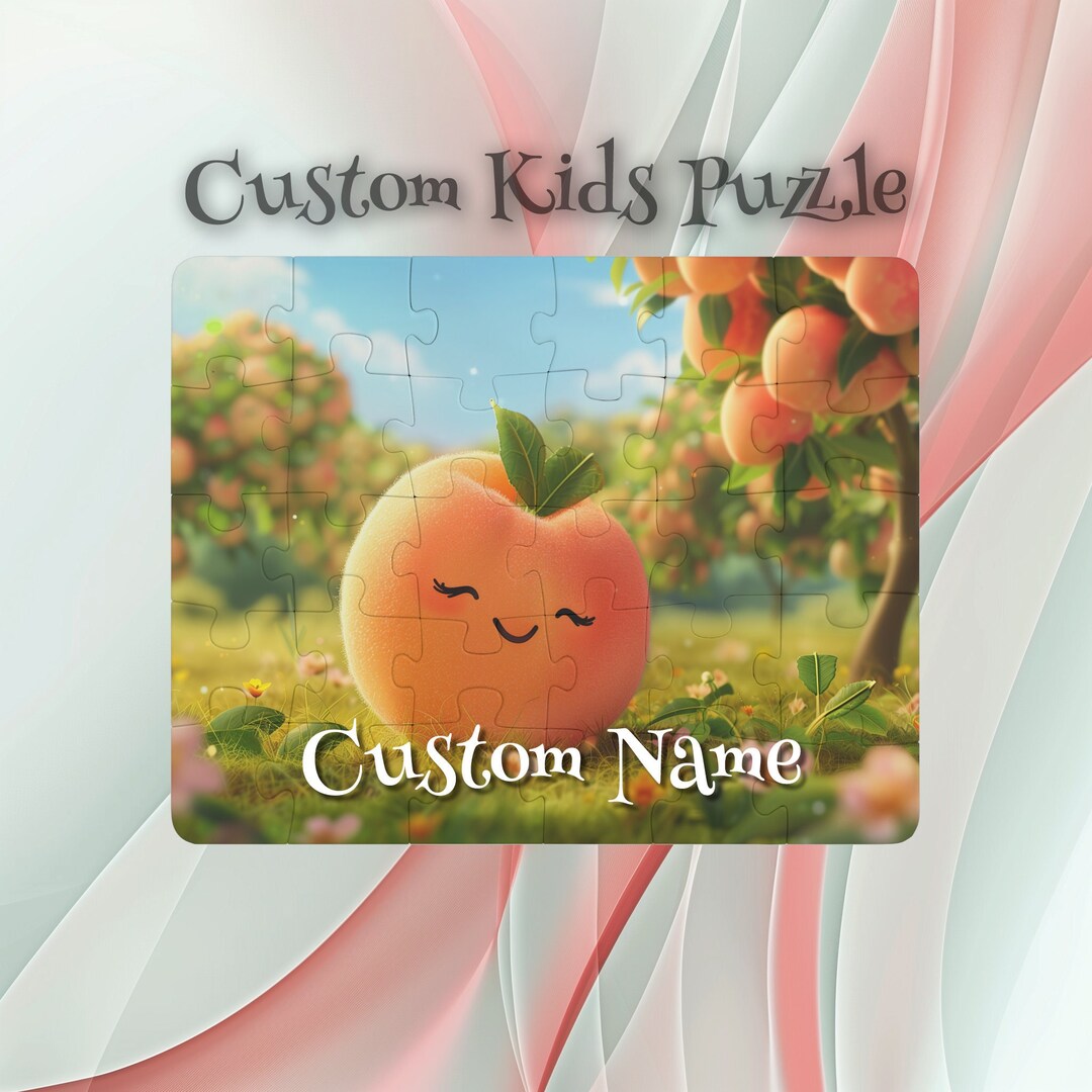Personalized Peach Puzzle for Kids Large Pieces Educational Jigsaw Game ...
