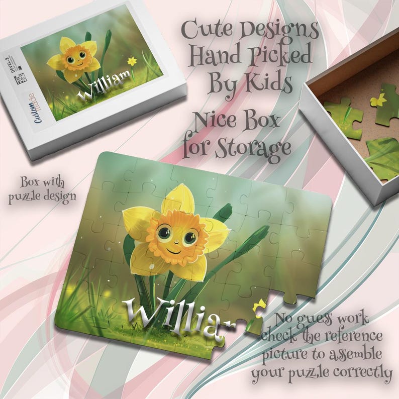 Personalized Daffodil Puzzle for Kids – Preschool Learning – STEM ...