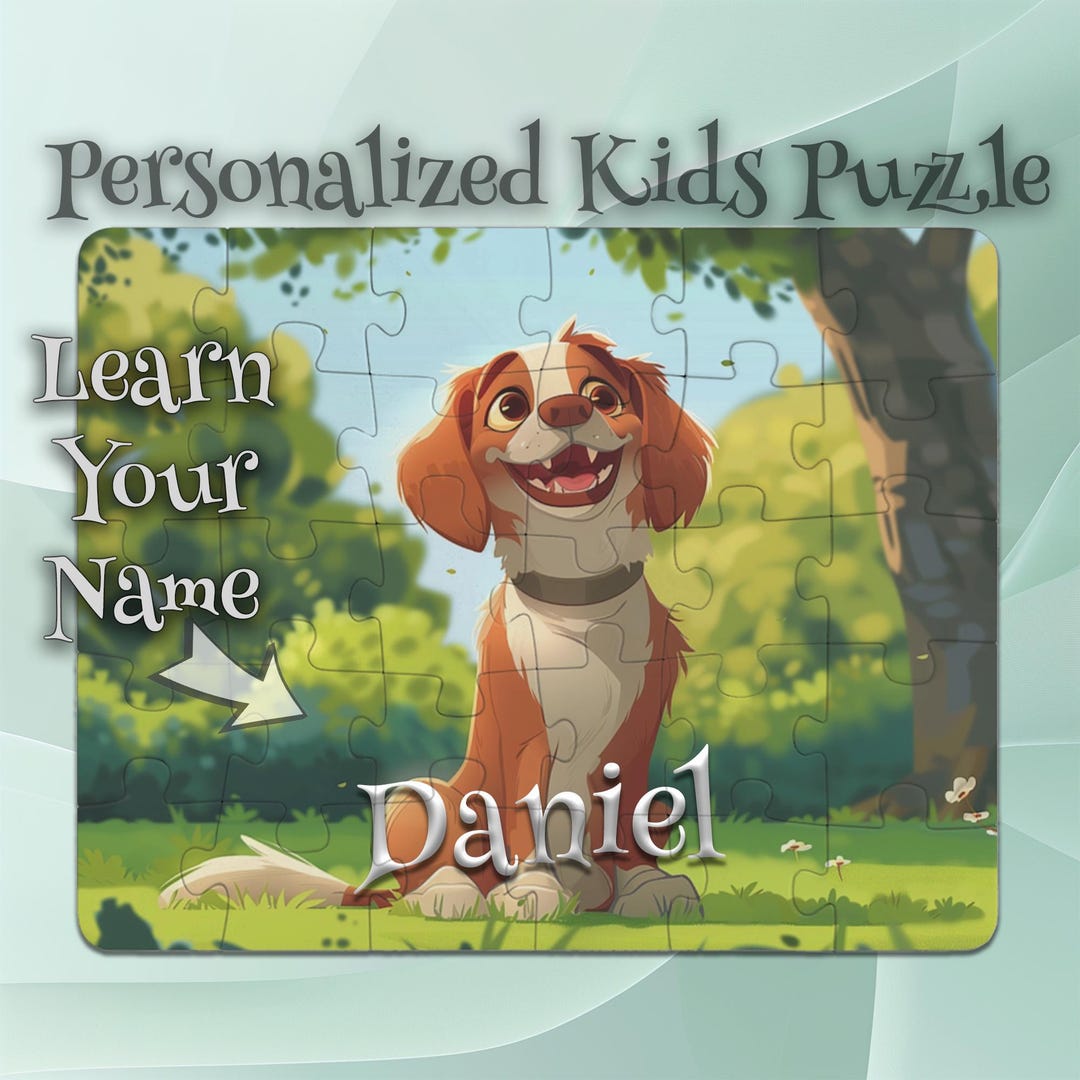 Personalized Dog Puzzle for Kids – Cognitive Game – Educational Puzzle ...