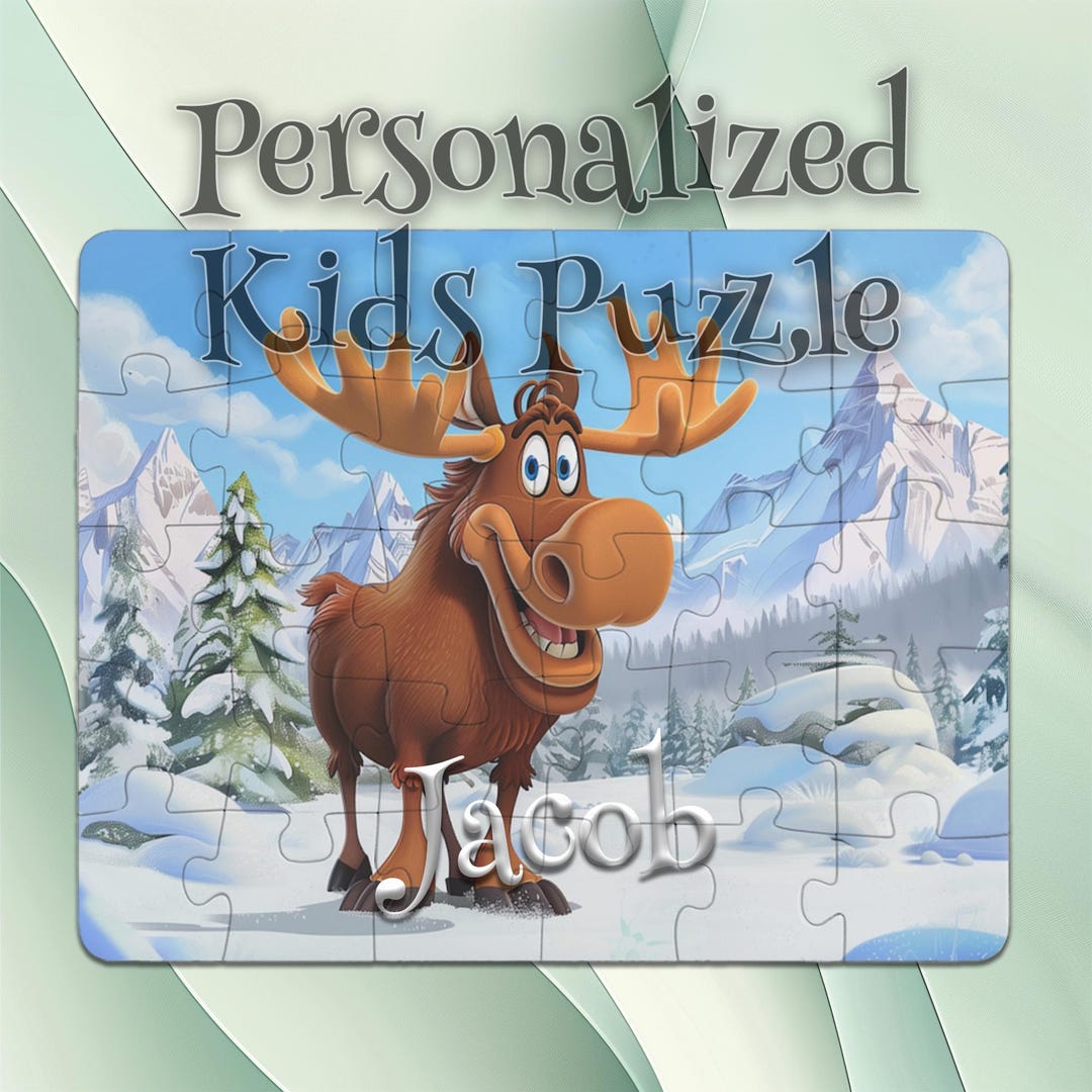 Personalized Moose Puzzle for Kids – Early Learning Activity ...
