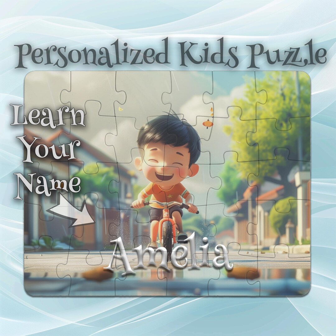 Personalized Bike Puzzle for Kids – Early Learning Activity – Preschool ...