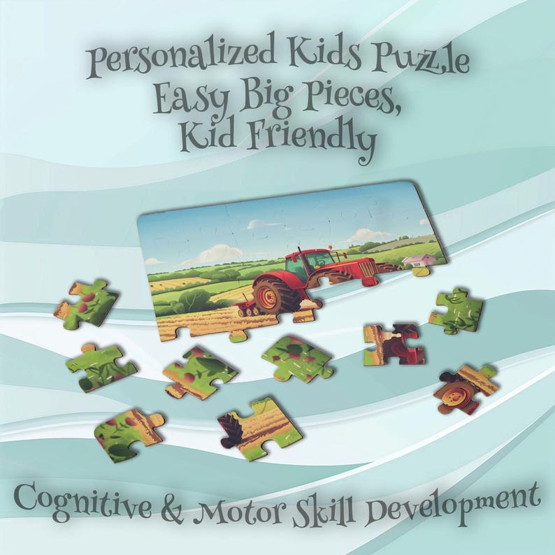 Personalized Tractor Puzzle for Kids – Developmental Gift – Inspires ...