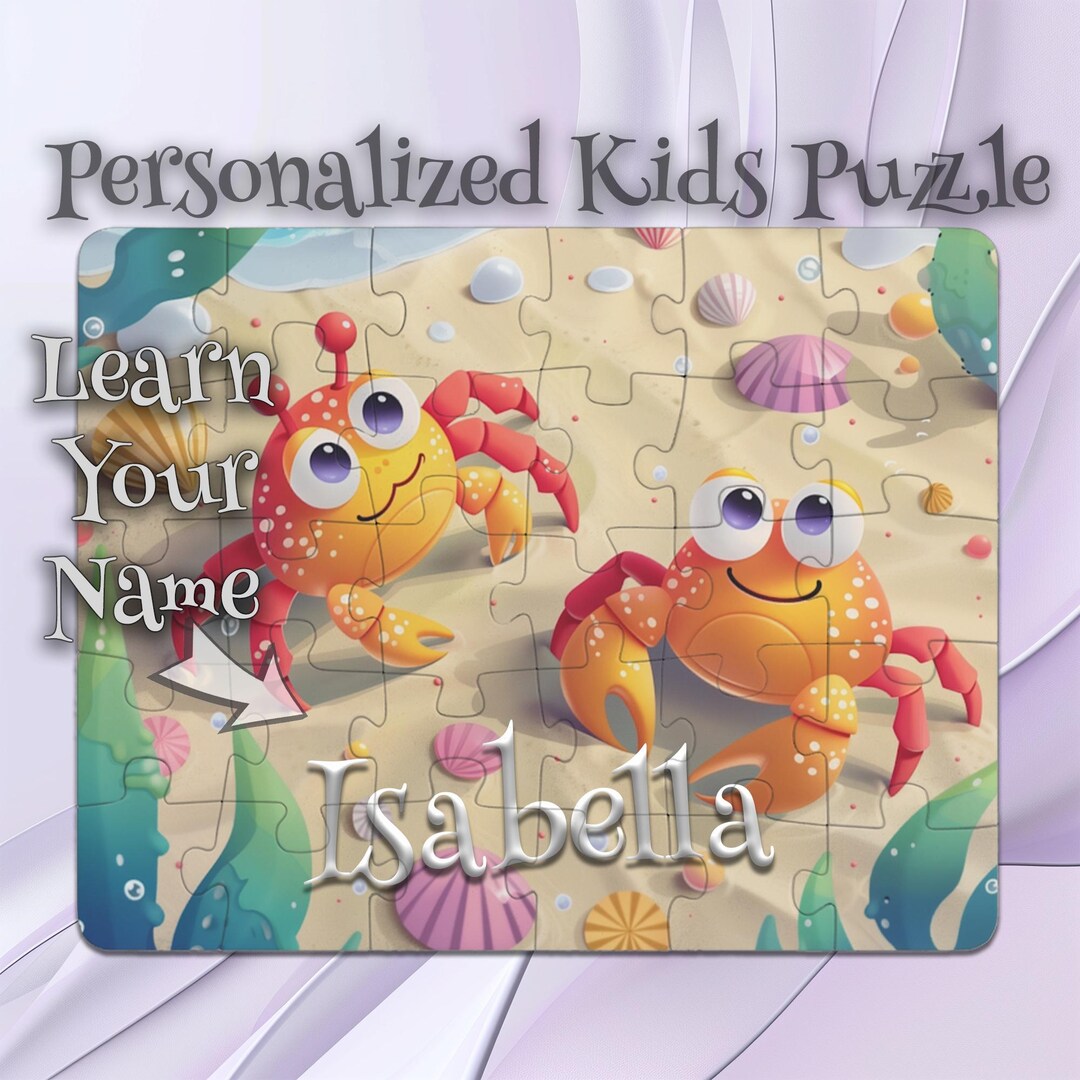 Personalized Crabs Puzzle for Kids – Early Learning Activity ...