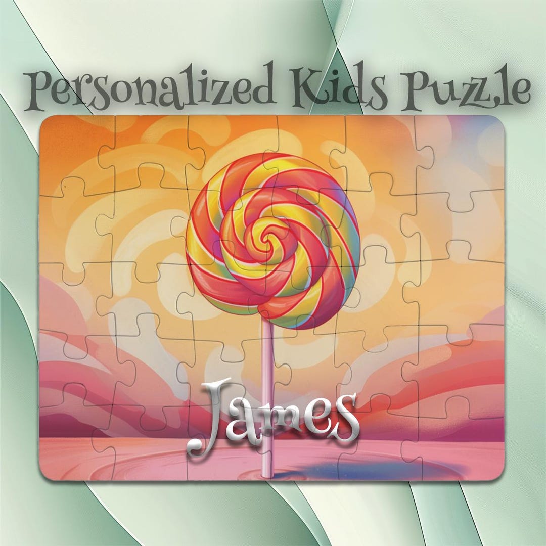 Personalized Lollipop Kids Puzzle Preschool Play Custom Puzzle Large ...