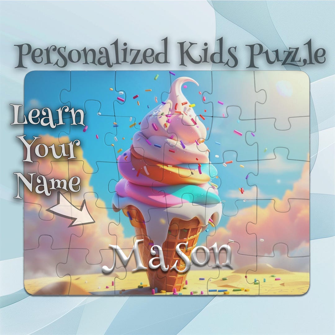 Personalized Ice Cream Cone Puzzle for Kids – Perfect Kids Gift ...