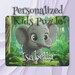 Personalized Elephant Puzzle for Kids – Early Learning Activity ...