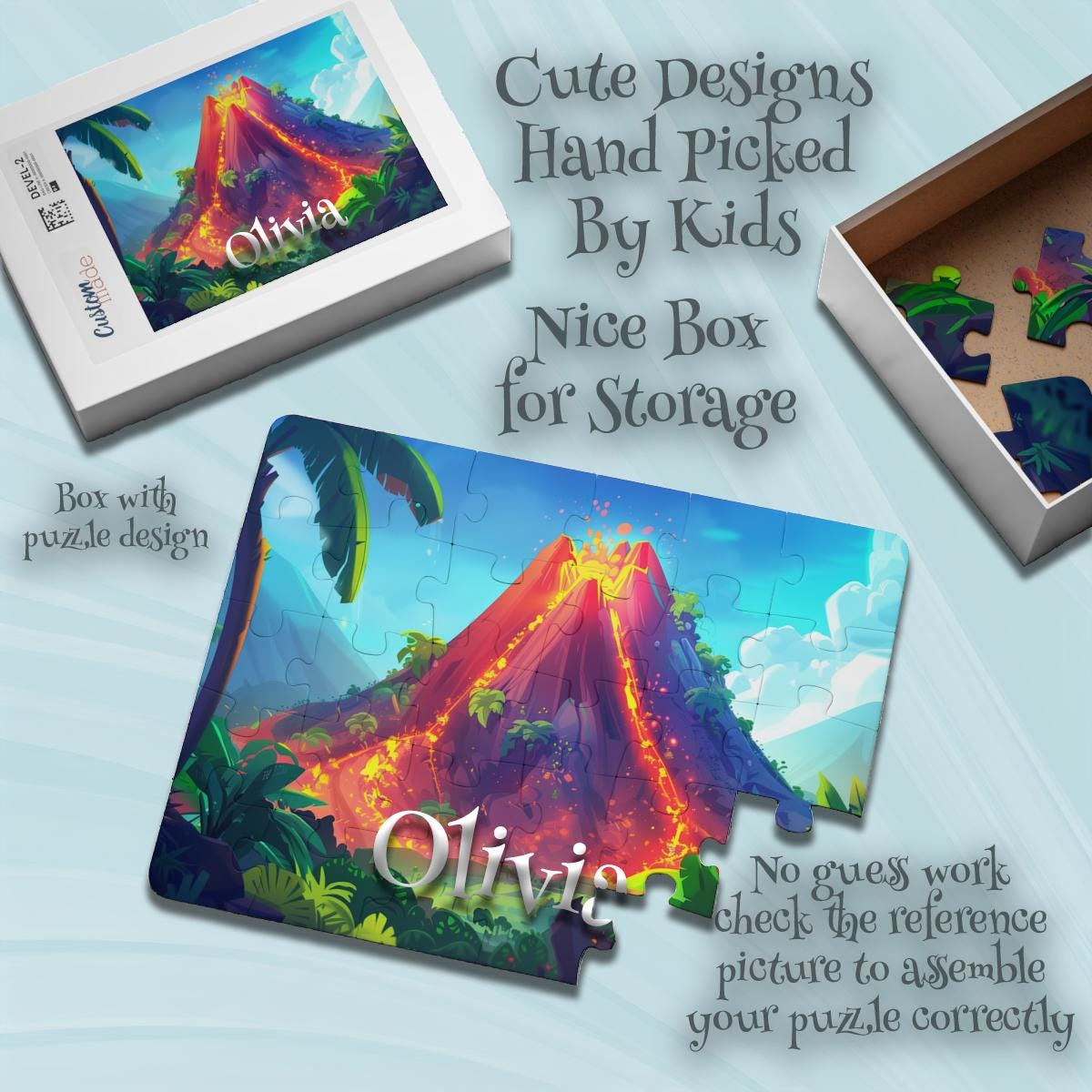 Personalized Volcano Puzzle for Kids – Personalized Keepsake Puzzle ...