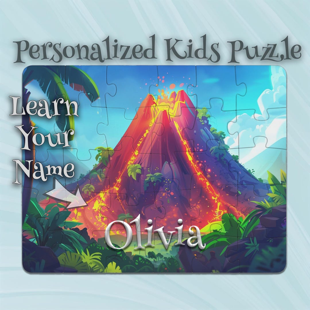 Personalized Volcano Puzzle for Kids – Personalized Keepsake Puzzle ...