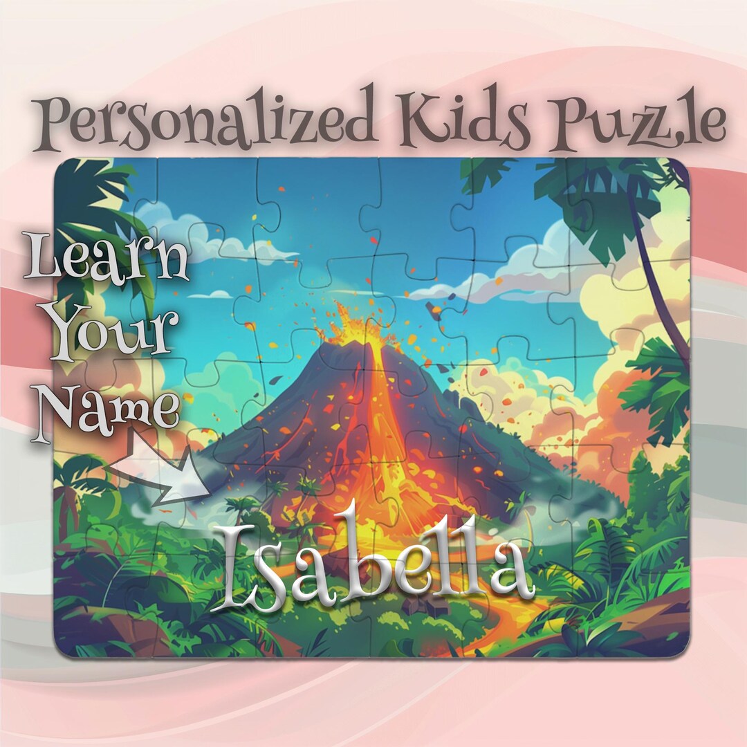 Personalized Volcano Puzzle for Kids – Problem-solving Puzzle ...