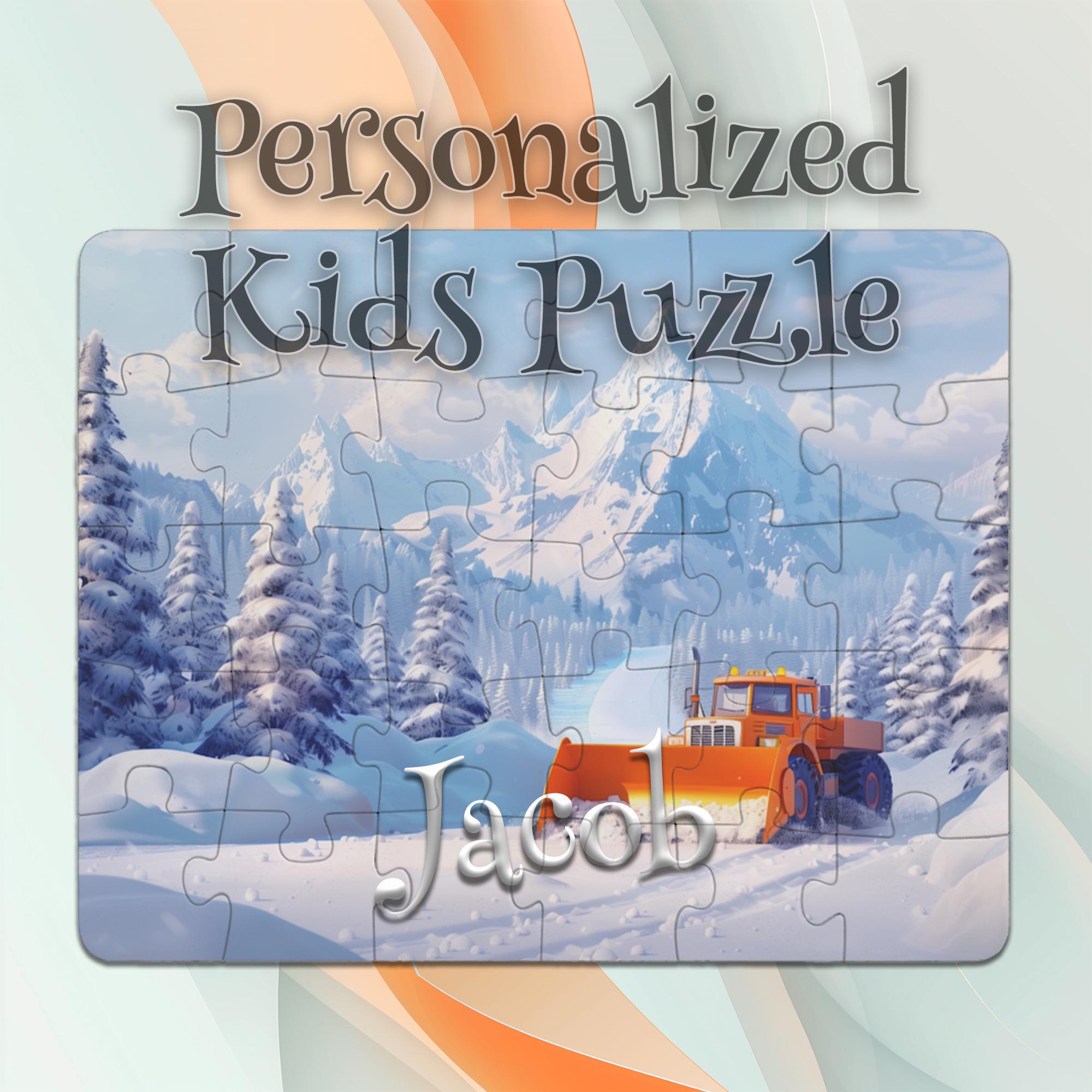 Personalized Snow Plow Puzzle for Kids – Early Learning Activity ...