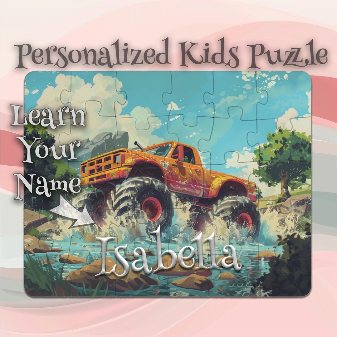 Personalized Monster Truck Puzzle for Kids – Problem-solving Puzzle ...