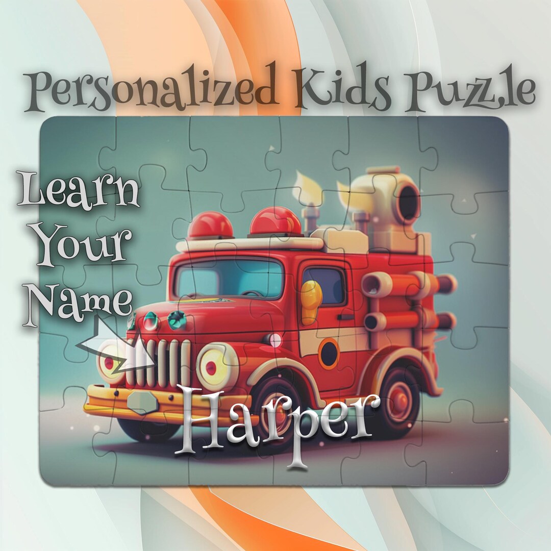 Personalized Vintage Fire Engine Puzzle for Kids – Learning Made Fun ...