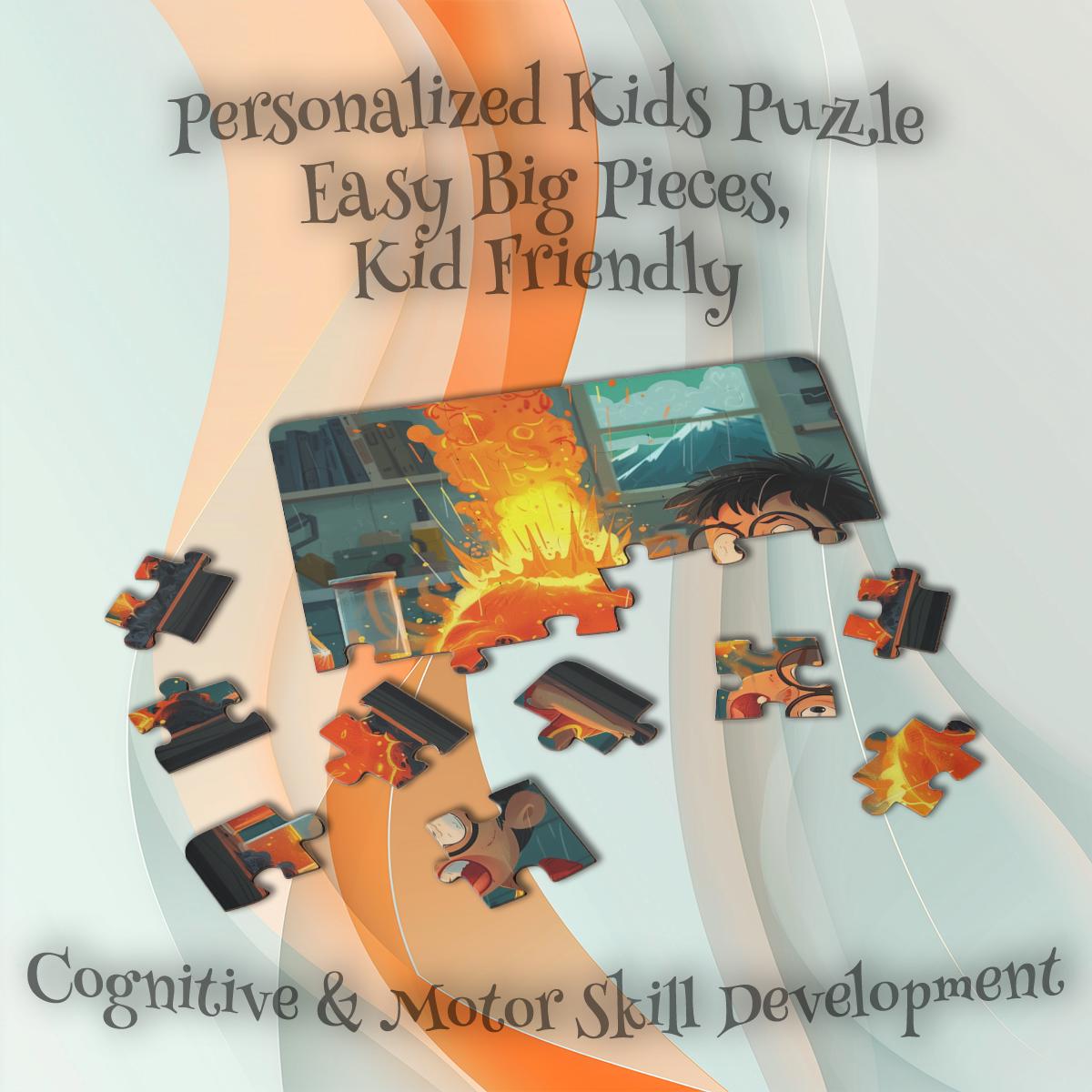 Personalized Volcano Puzzle for Kids – Grandchild Gift Idea – Easy-grip ...