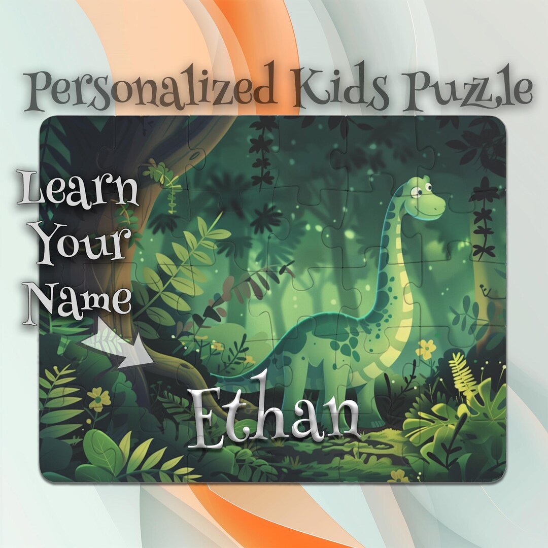 Personalized Brachiosaurus Puzzle for Kids – Toddler-friendly Toy ...